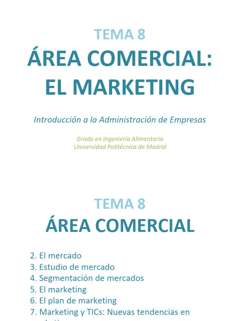 Tema8 Marketing 2021 | PDF | Marketing | Mercado (economía)