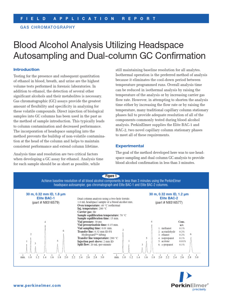 01 Blood Alcohol by HS-GC FAR | PDF | Gas Chromatography | Chromatography