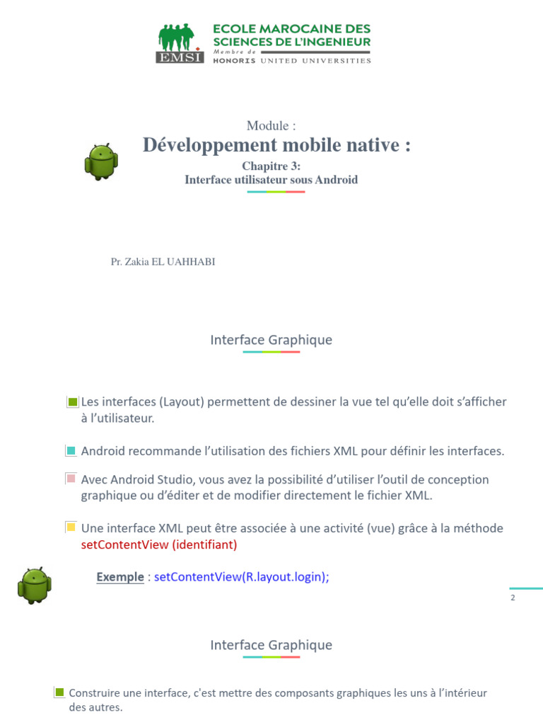 Interface Utilisateur Android : Guide Complet | PDF | Java (Langage de programmation ...