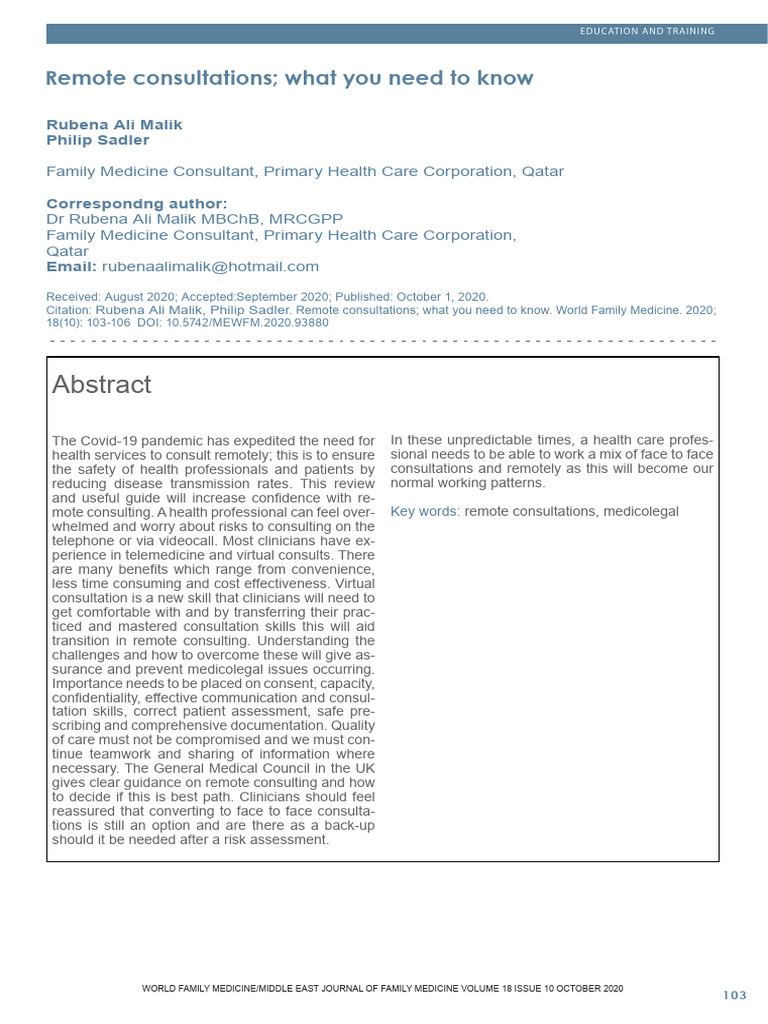 Remote Consultations What You Need To Know | PDF | Informed Consent ...