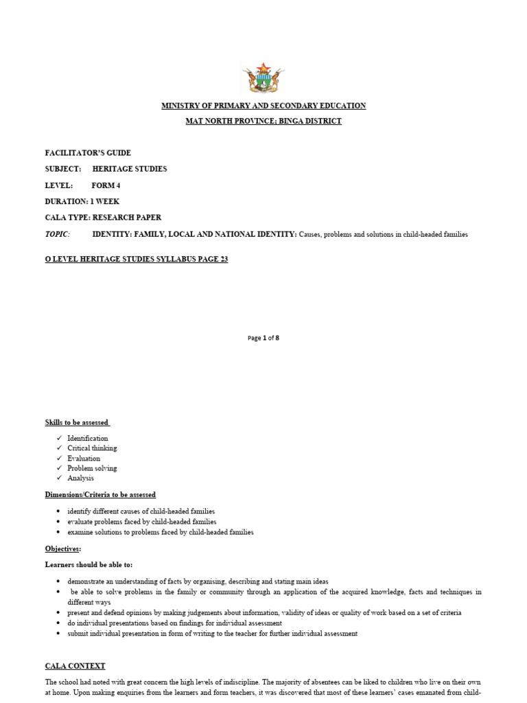 O LEVEL Heritage Studies Cala 2 (1) | PDF | Data | Learning