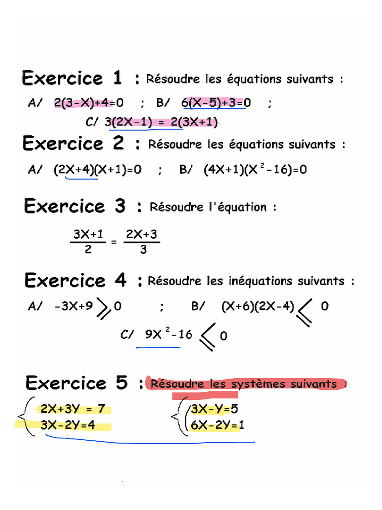 Equation Inequation Et Systeme Tronc Commun '' Driss DOTCOM '' | PDF
