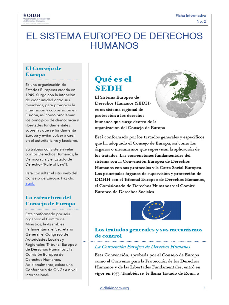 El Sistema Europeo de Protección de Derechos Humanos | PDF | Convenio europeo de derechos ...