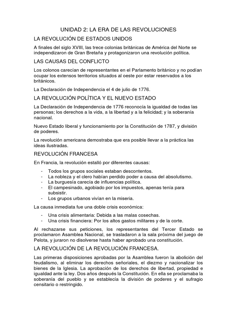 Revoluciones del Siglo XVIII y XIX | PDF | Napoleón | revolución Francesa