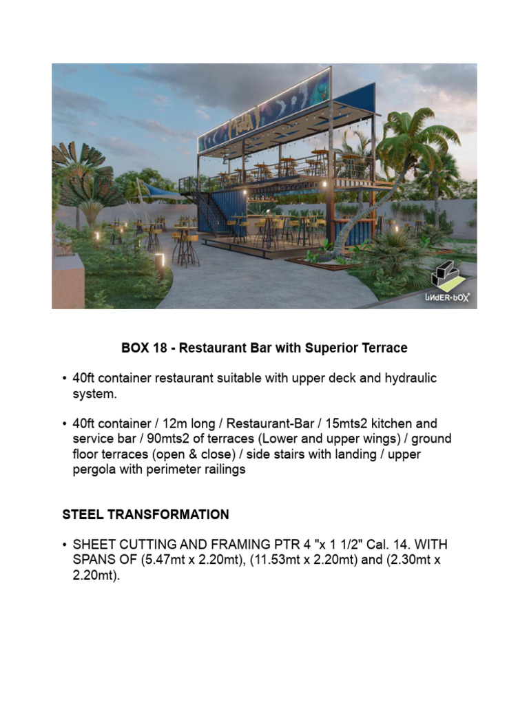 BOX 18 Restaurant Bar With Superior Terrace PDF | PDF | Pipe (Fluid ...