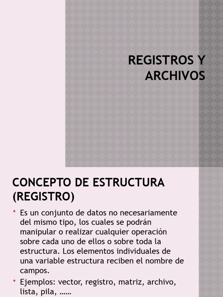 Registros y Archivos | PDF | Archivo de computadora | Ingeniería ...