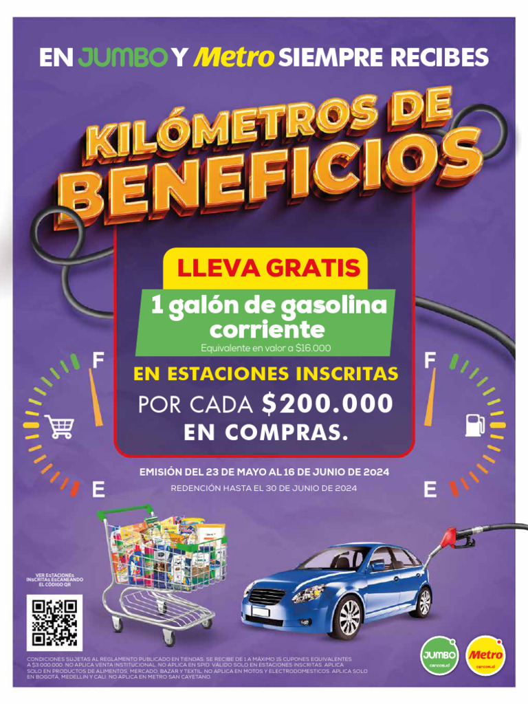 Bono Gasolina Jumbo y Metro 2024 | PDF | Cupón | Bogotá