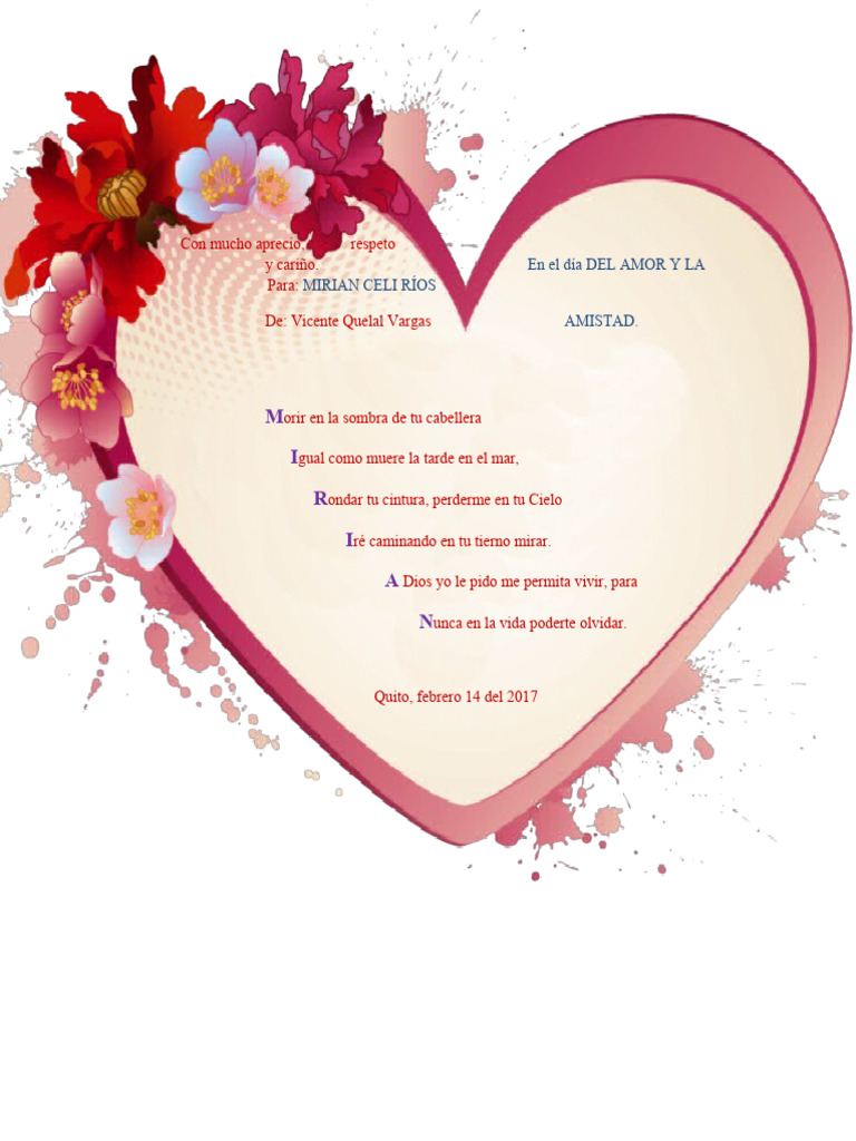 Acrósticos de amor y amistad | PDF