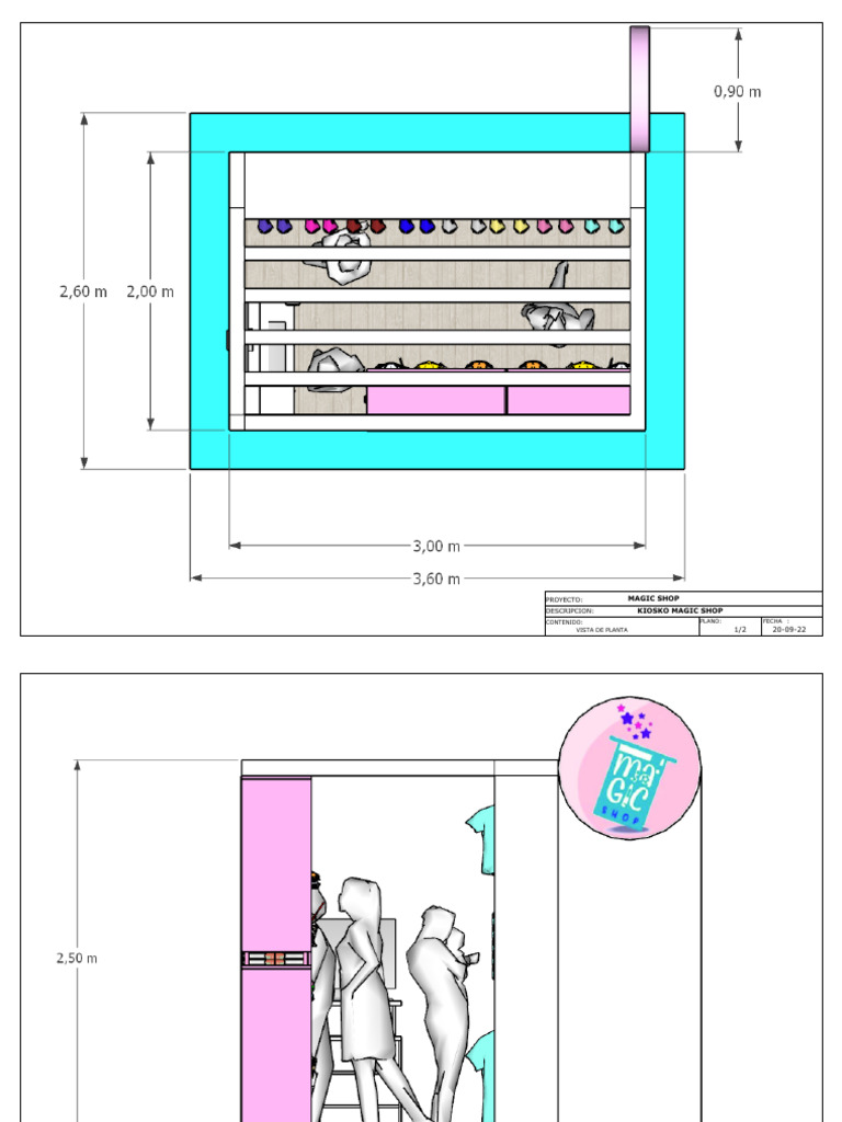 Planos Kiosko Magic Shop | PDF | Negocios