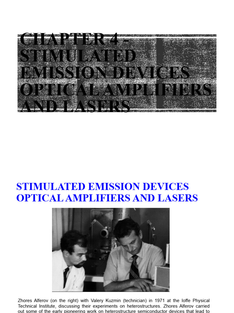 Chapter 4 - Stimulated Emission Devices | PDF | Laser | P–N Junction