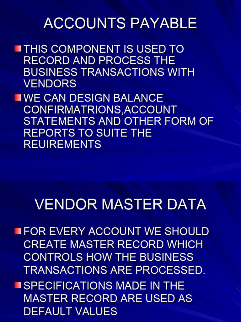 Vendor Master Data | PDF