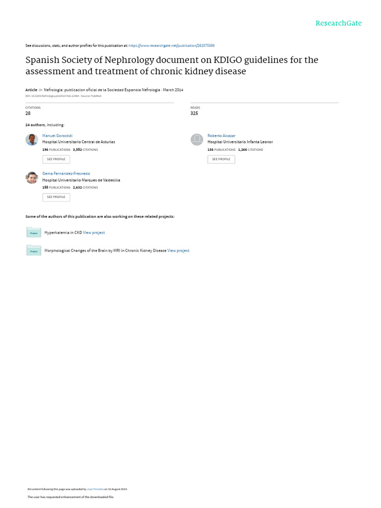 KDIGO Guidelines for Chronic Kidney Disease | PDF | Chronic Kidney ...