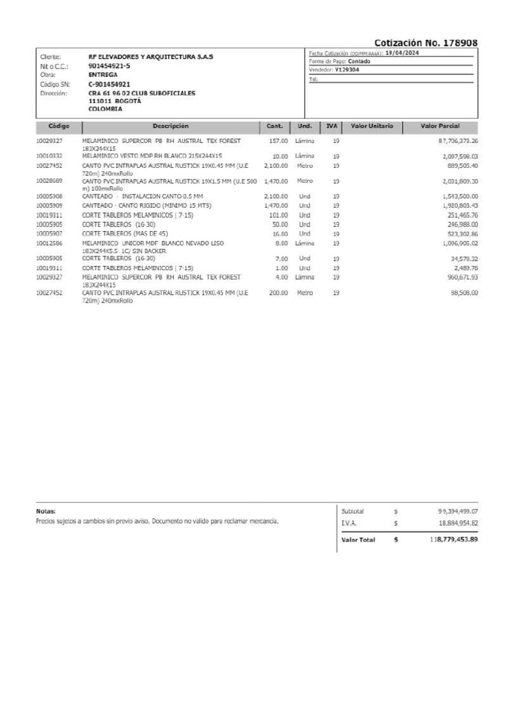 contrato madera fac #2 | PDF