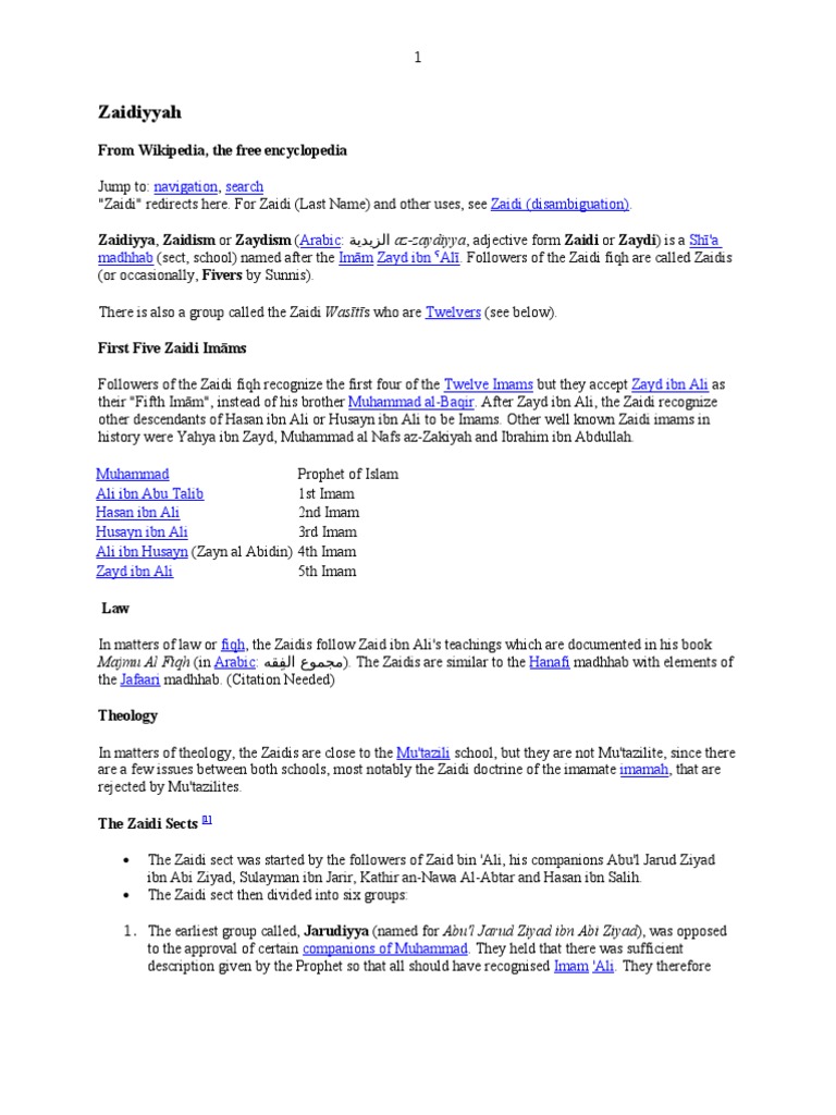 Zaidiyyah | PDF | Shia Islam | Monotheistic Religions