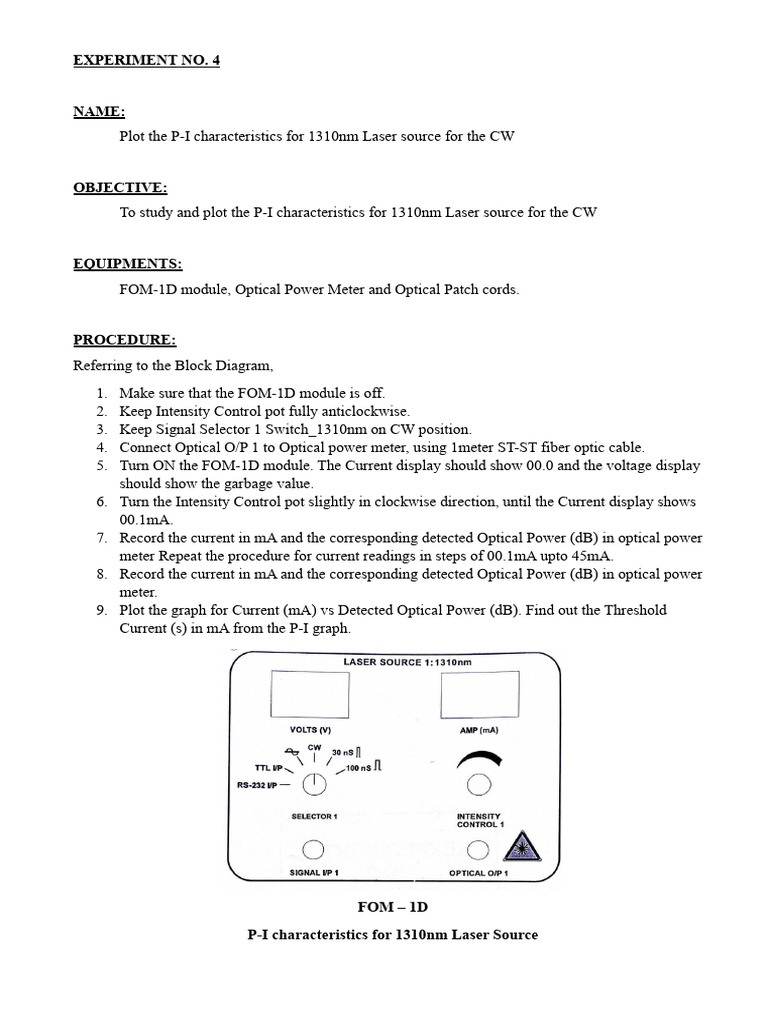 Exp 2A | PDF | Optical Fiber | Decibel