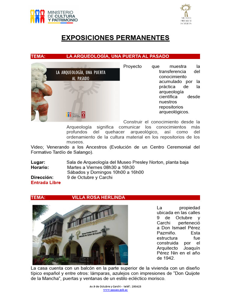 Exposiciones Museo Presley Norton | Descargar gratis PDF | Museo | Humano