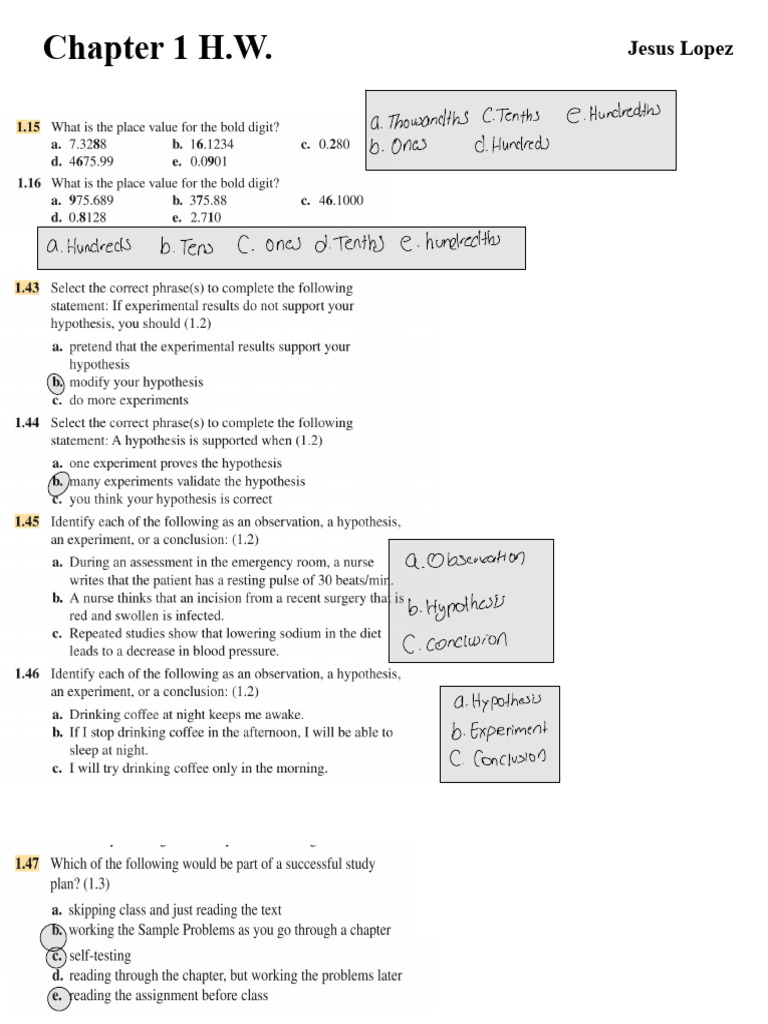 Chem HW CH1 Jesus L | PDF | Inquiry | Cognitive Psychology