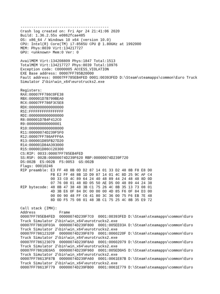 Game Crash | PDF | Operating System Families | Computing Platforms