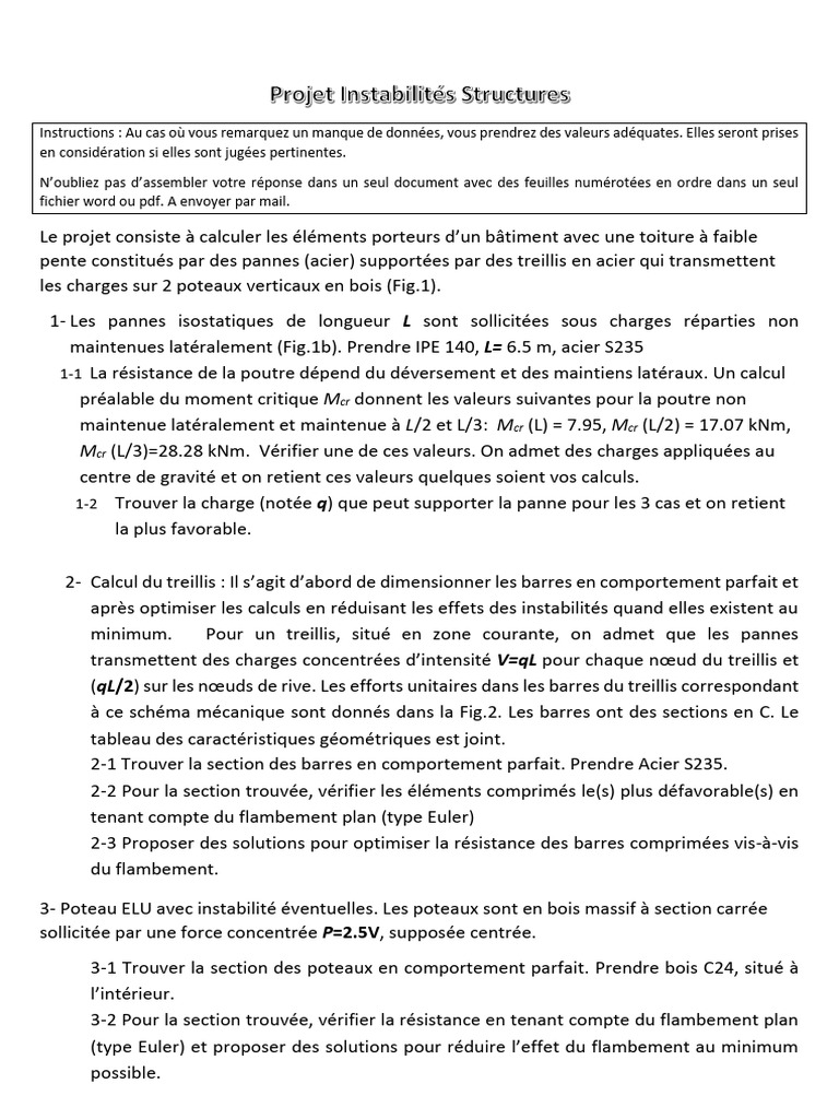 Calculs de résistance pour structure métallique | PDF | Treillis ...