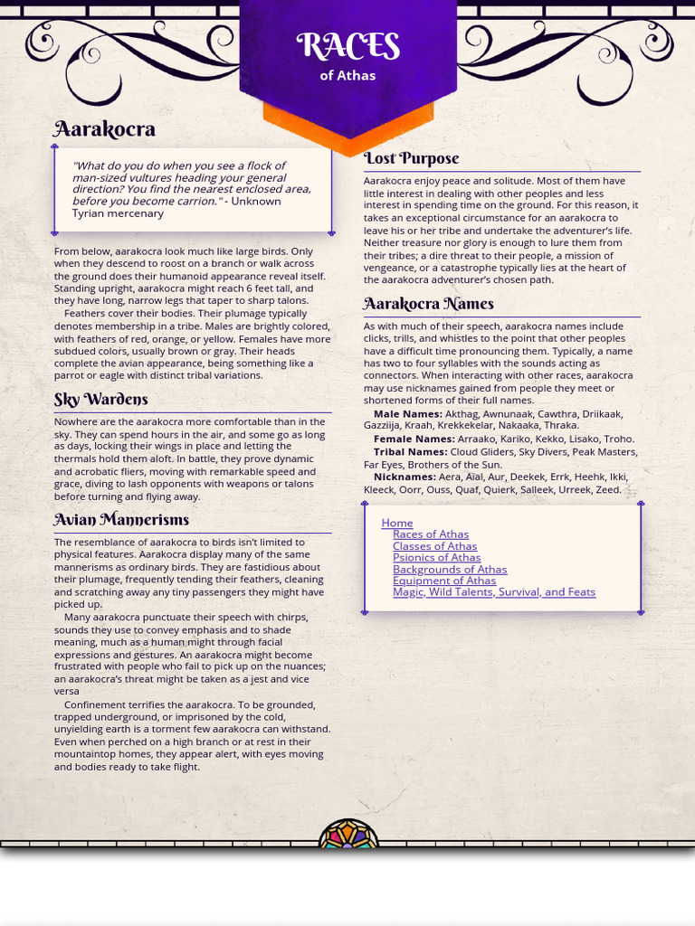 Races of Athas - GM Binder | PDF | Dwarf (Dungeons & Dragons) | Elf ...