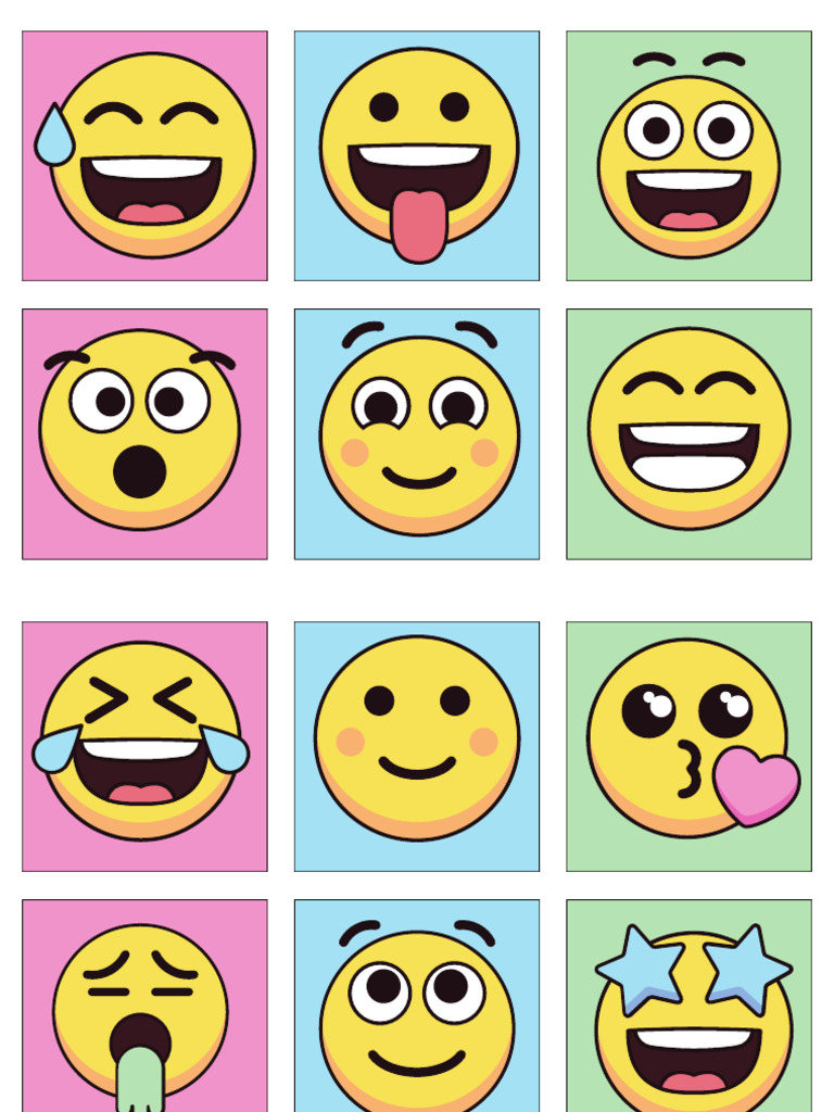 Colorful Emoji SEL Feelings Flashcards | PDF