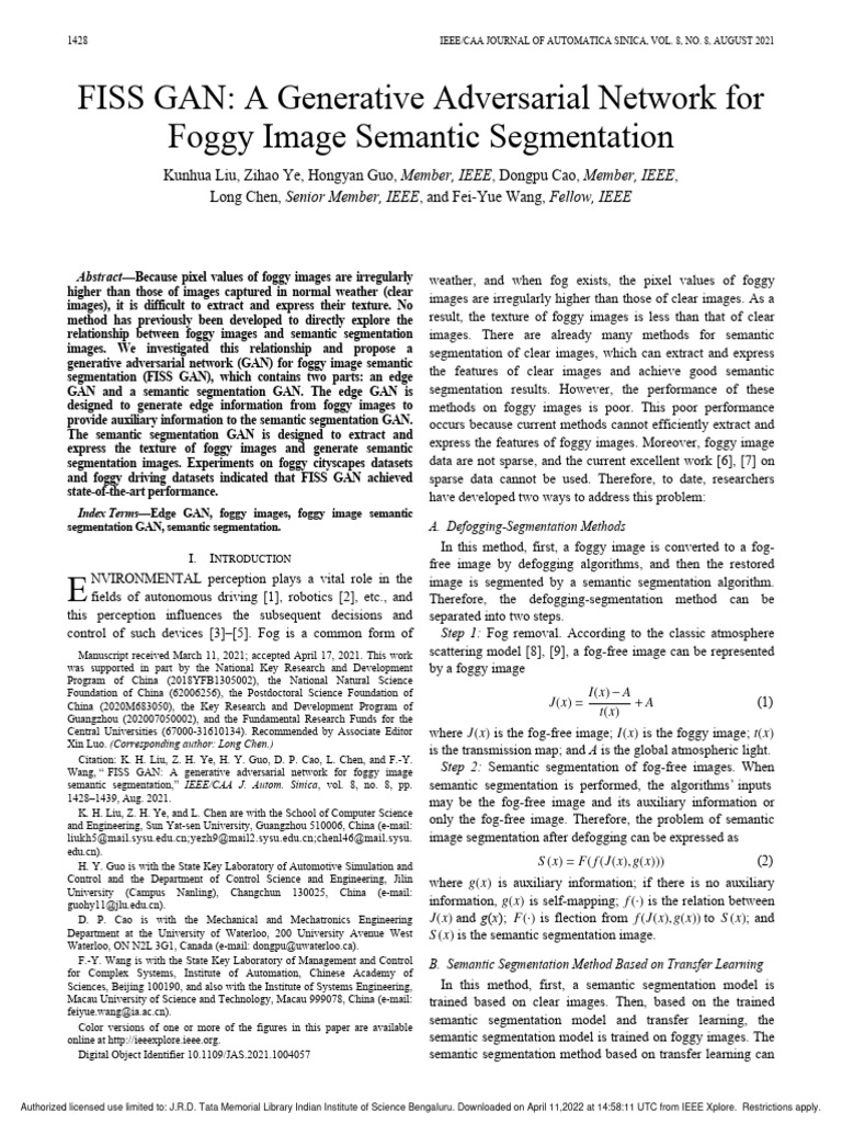 FISS_GAN_A_Generative_Adversarial_Network_for_Foggy_Image_Semantic_Segmentation | Download Free ...