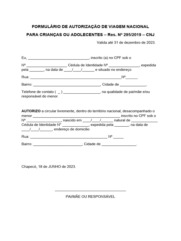 Formulario de Autorização de Viagem Nacional Novo | PDF Formulario de Autorização de Viagem Nacional Novo | PDF