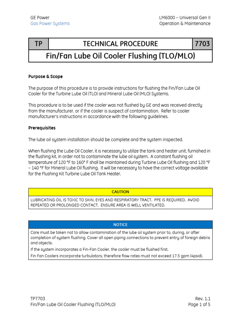 Fin/Fan Lube Oil Cooler Flushing Guide | PDF | Pump | Lubricant