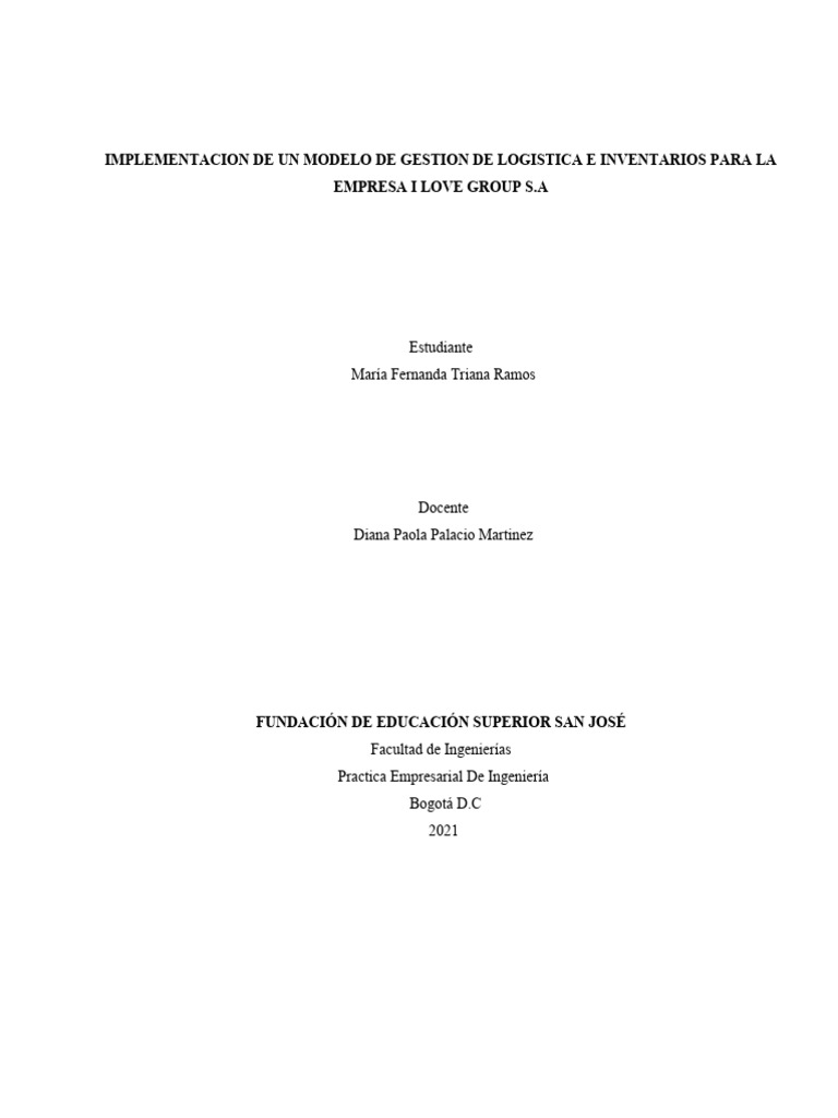 Modelo de Gestión de Inventarios I Love Group | PDF | Business | Logística