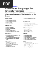 Classroom Language - Teacher PDF | PDF