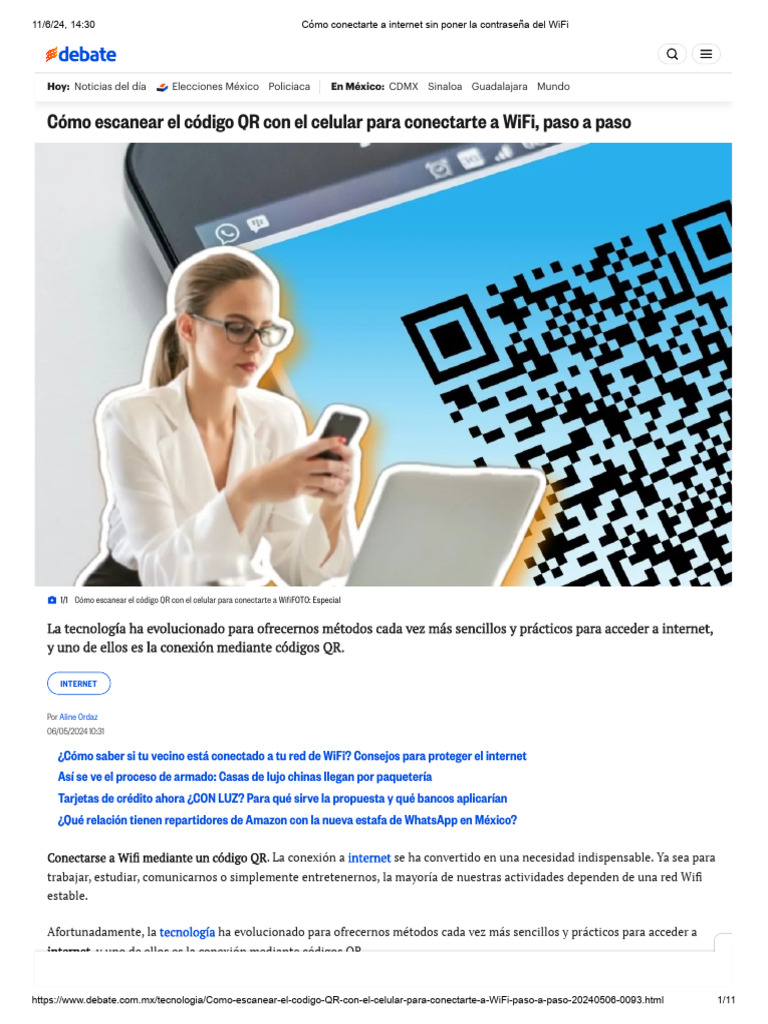 Cómo conectarte a internet sin poner la contraseña del WiFi | Descargar gratis PDF | Código QR ...