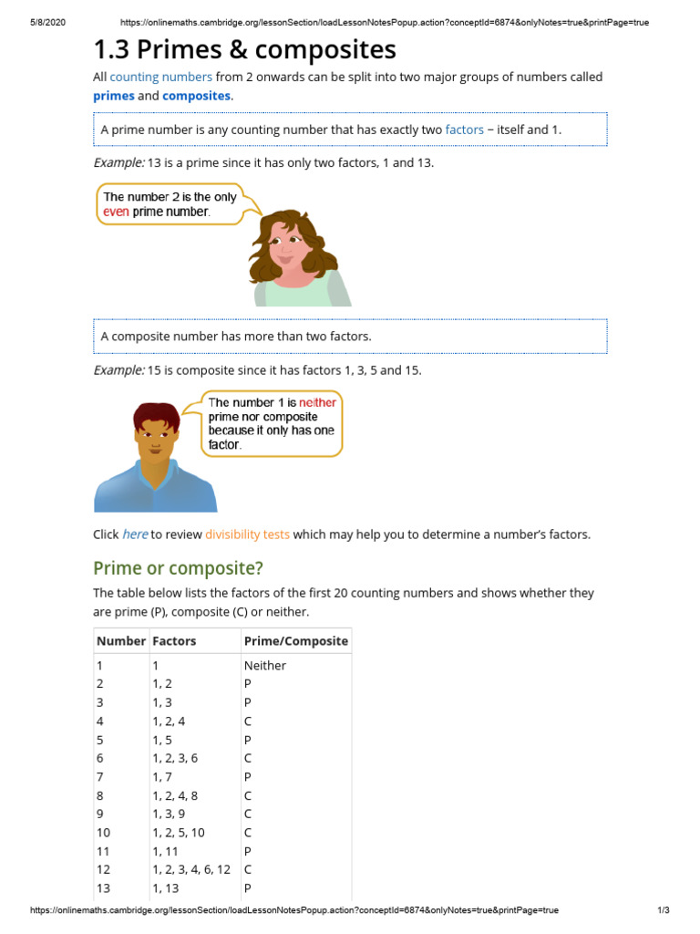 1.3 Primes _ composites | PDF | Prime Number | Number Theory