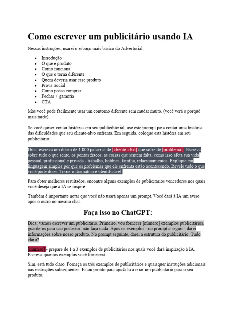 01-How To Write An Advertorial Using AI | PDF | Publicidade ...
