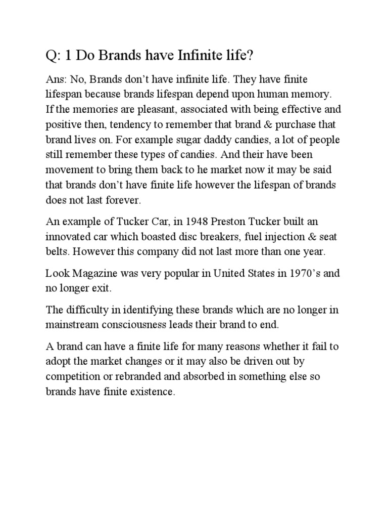 Do Brands Have Infinite Life | PDF