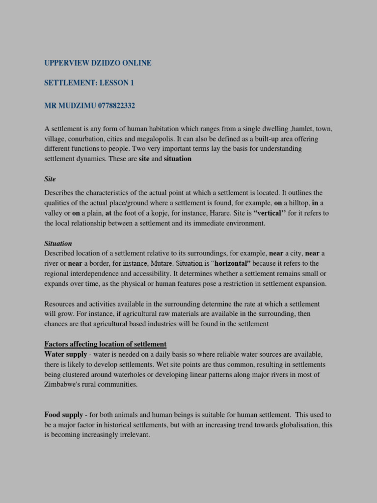 Upperview Settlement Handout 1 | PDF | Water | Earth Sciences