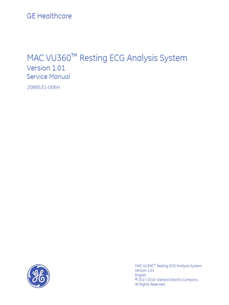 MAC VU360™ Resting ECG Analysis System V1.01 Service Manual | PDF | Usb ...