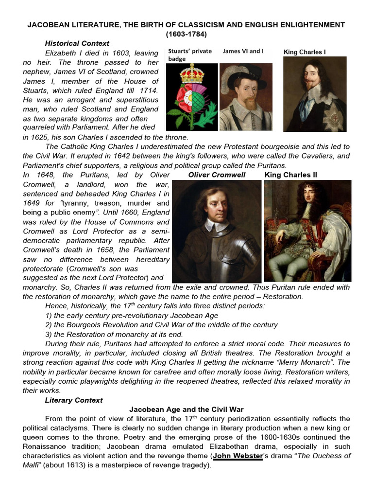 Lecture 4 2023 | PDF | Ben Jonson | John Dryden