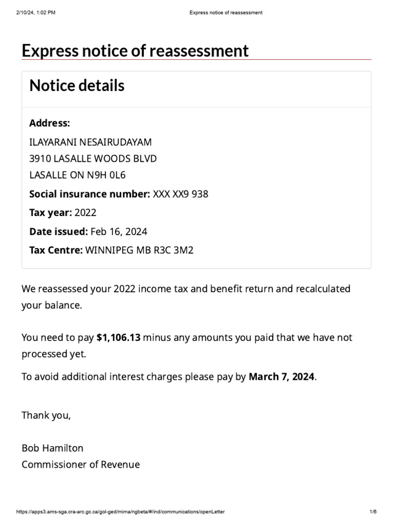 Express Notice of Reassessment | PDF | Economies | Business