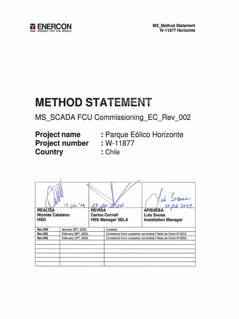 MS - SCADA FCU Commissioning - EC - Rev - 002 | PDF | Scada | Safety