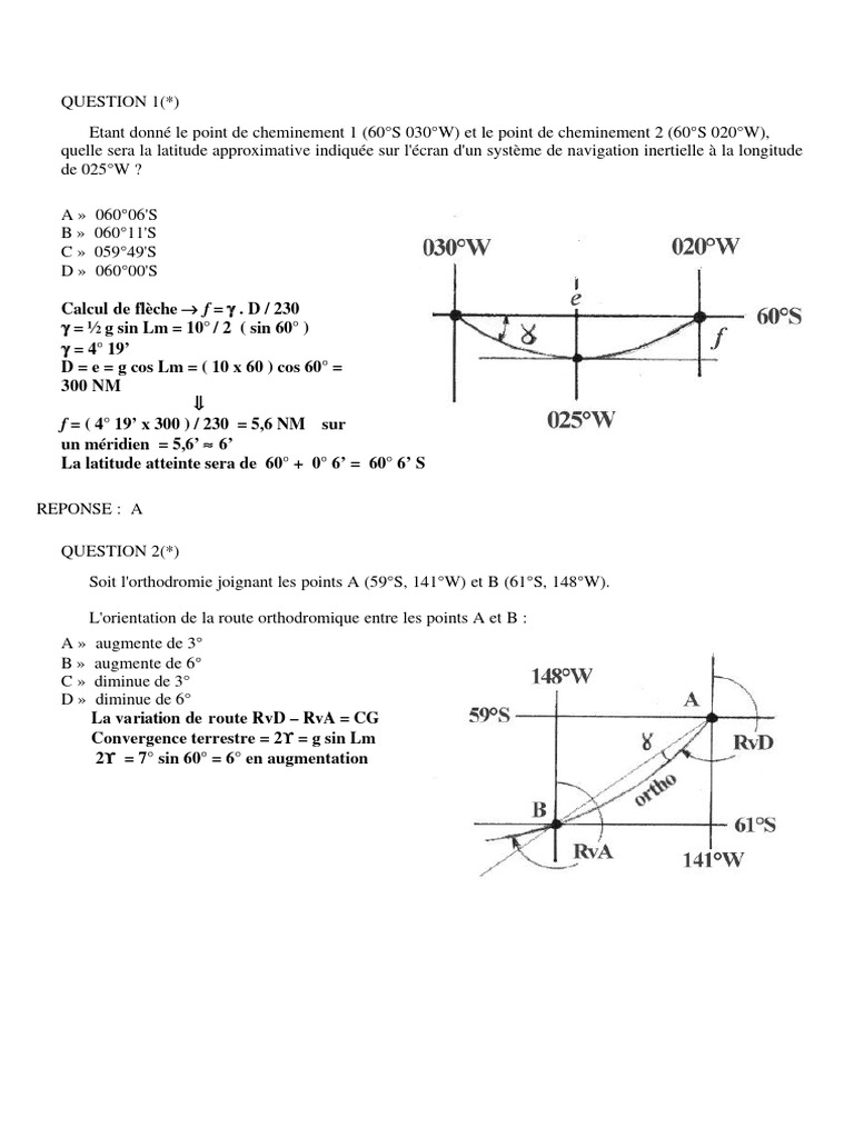 Calculs d'orthodromie et loxodromie | PDF | Géographie | Géophysique