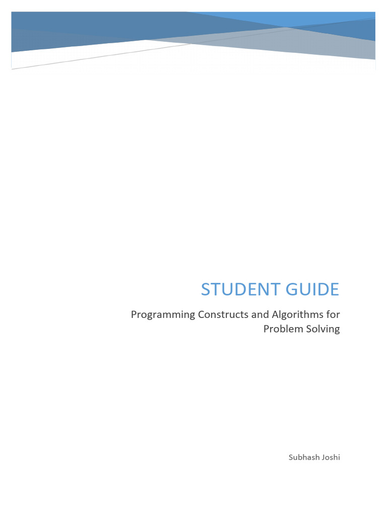01 Programming Constructs Day 1-1 | PDF | Algorithms | Modular Programming