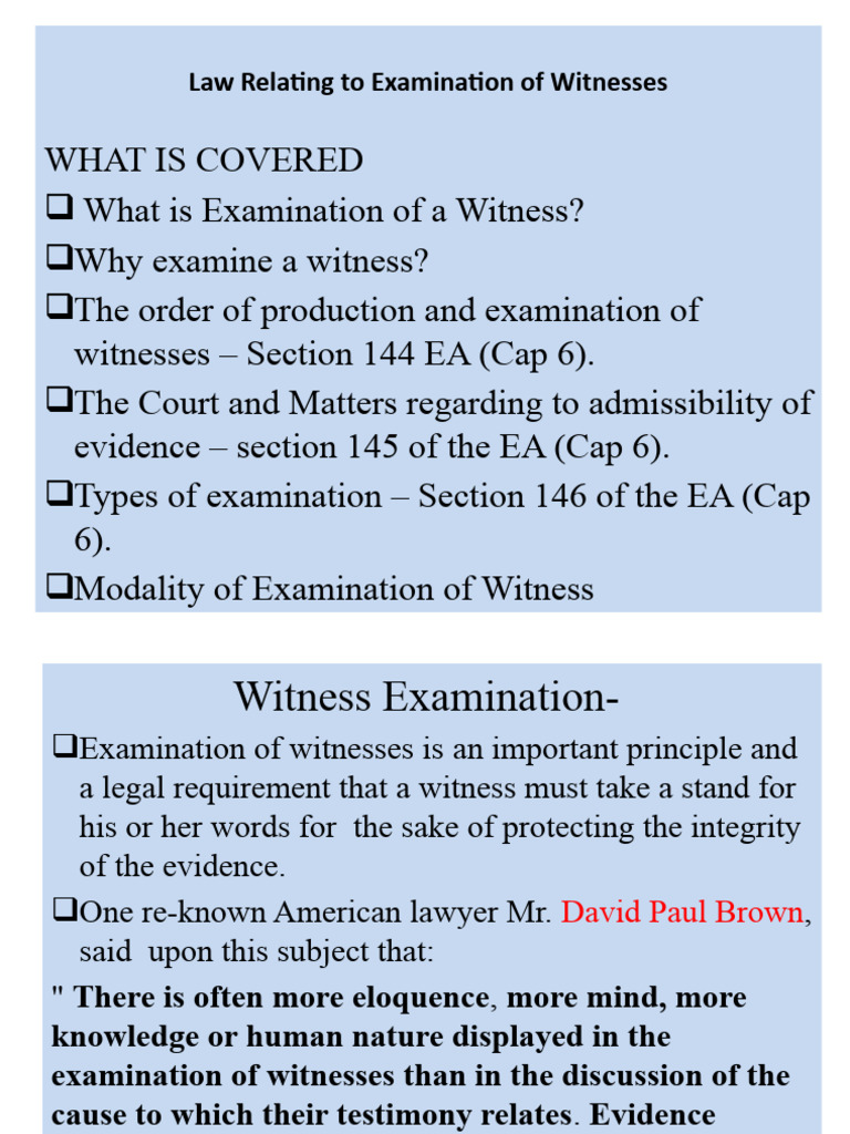 Examination of Witnesses 2 | PDF | Witness Impeachment | Witness