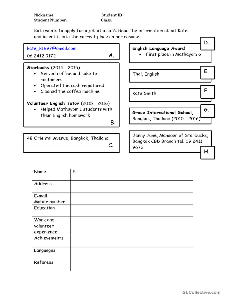 Resume Writing Activity | PDF