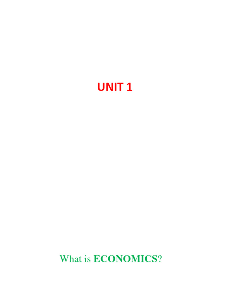 Unit 1 | PDF | Economics | Microeconomics