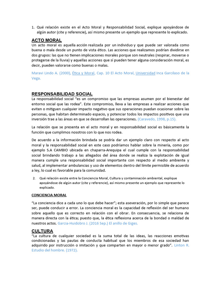 acto moral | Descargar gratis PDF | Moralidad | Entorno natural