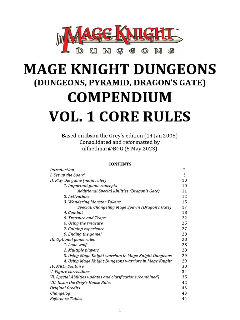 MK Dungeons Rules Fan Updated 20230505 | PDF | Gaming