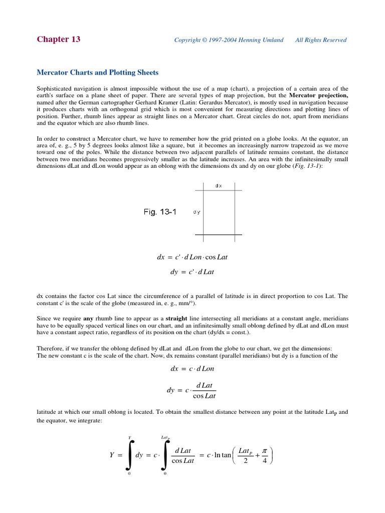 Chapter 13 - Mercator Charts and Plotting Sheets | PDF | Latitude ...
