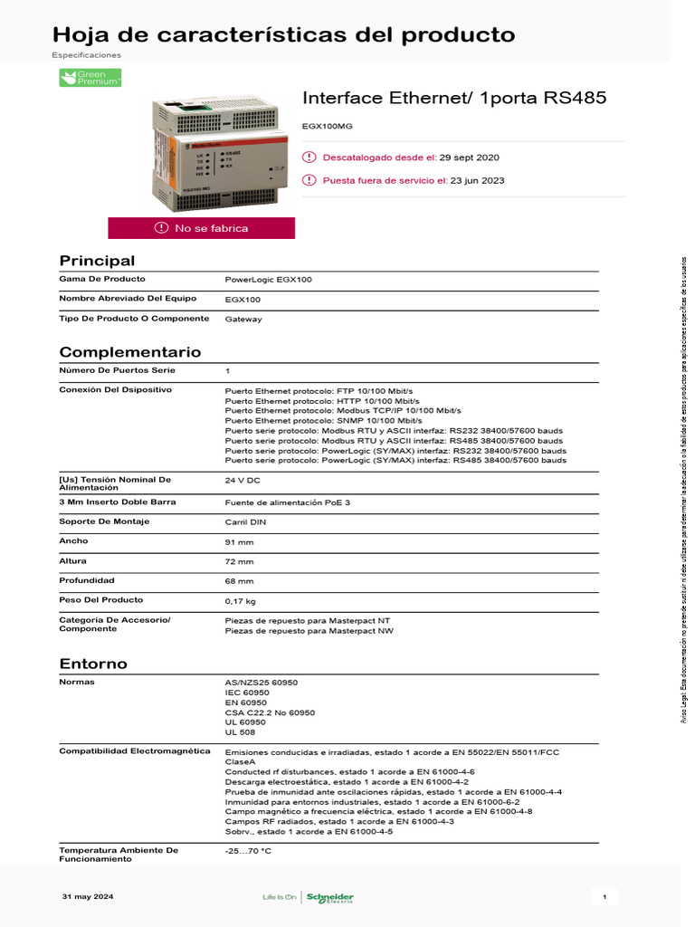 Especificaciones del Gateway EGX100 | PDF | Red de arquitectura ...