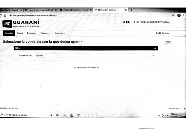 Pantalla Guarani Docente | PDF