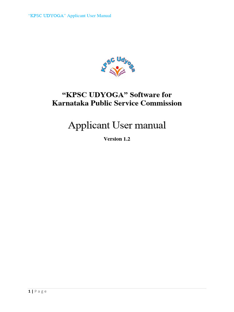 KPSC Udyoga Applicant User Manual | PDF | Disability | Login